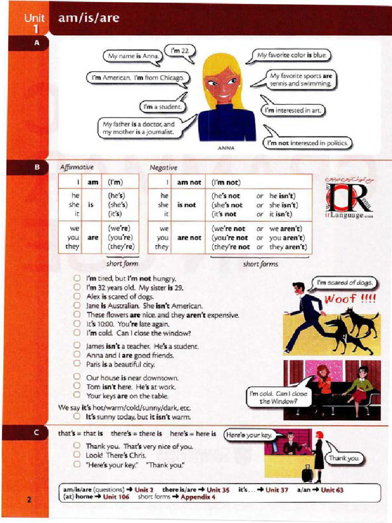 English Grammar: Am/Is/Are Usage | PDF