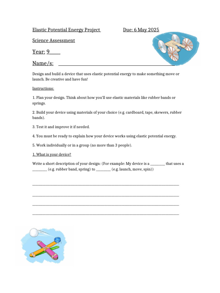 Elastic Potential Energy Project | PDF
