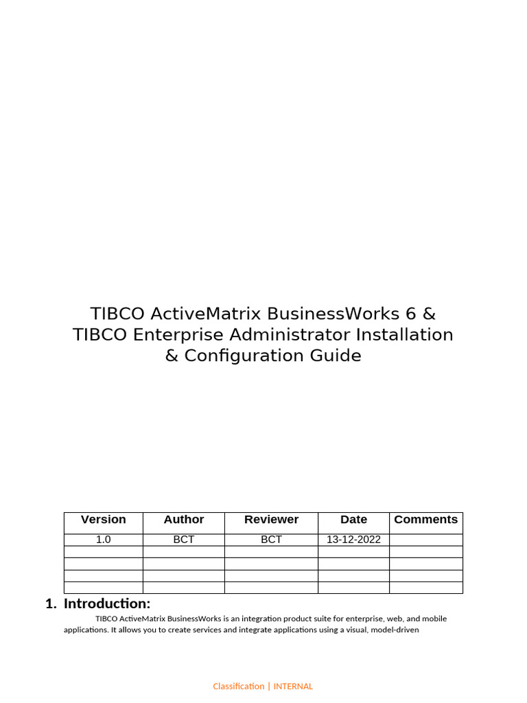 TIBCO ActiveMatrix BusinessWorks 6 & TIBCO Enterprise Administrator Installation & Configuration ...