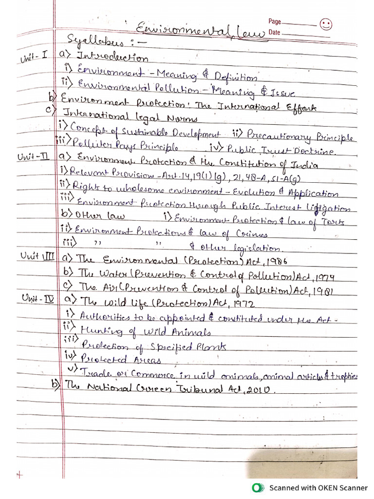 Environmental Law Question Answer | PDF