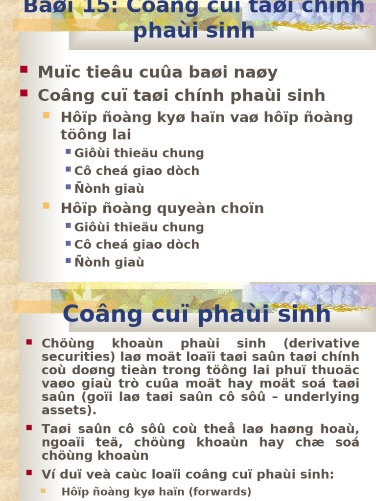 Cong Cu Tai Chinh Phai Sinh | PDF