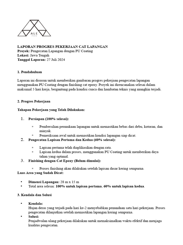 2024-Laporan progres lapangan Basket | PDF