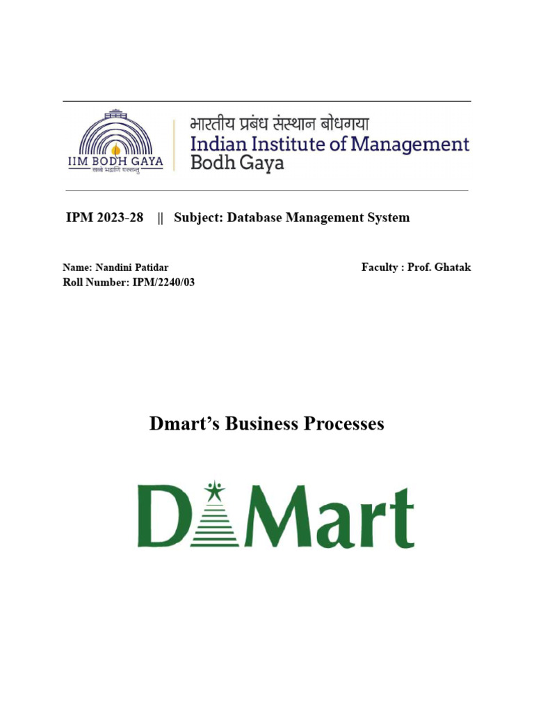 Nandini IPM 2240 03 DBMS | PDF | Business | Business Process