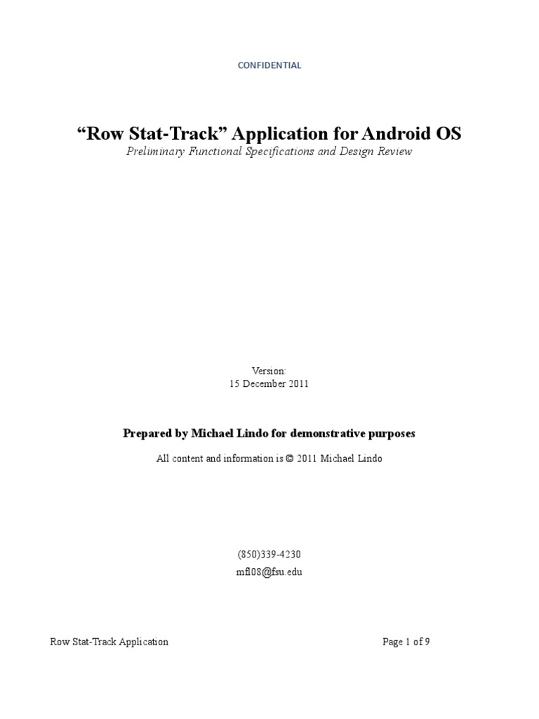 "Row Stat-Track" Application For Android OS: Preliminary Functional Specifications and Design ...