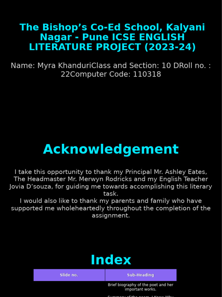 ICSE English Literature Project (2023-24) | PDF | Racism ...