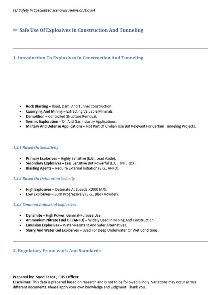 Safe Handling of Explosives | PDF