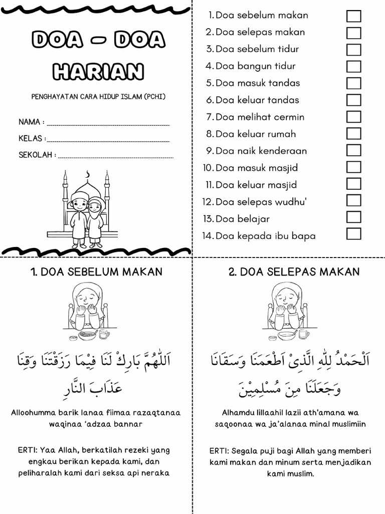 Doa-Doa Harian Pchi Upkk 2025 | PDF