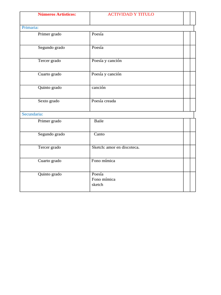 Números Artísticos Poara El Día de La Madre | PDF