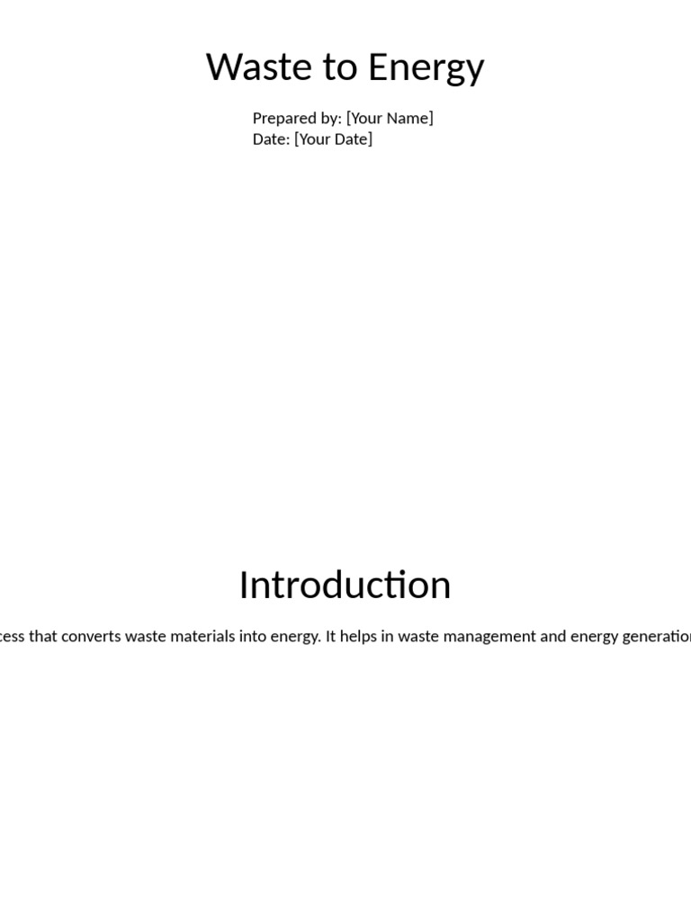Waste to Energy Technology Overview | PDF