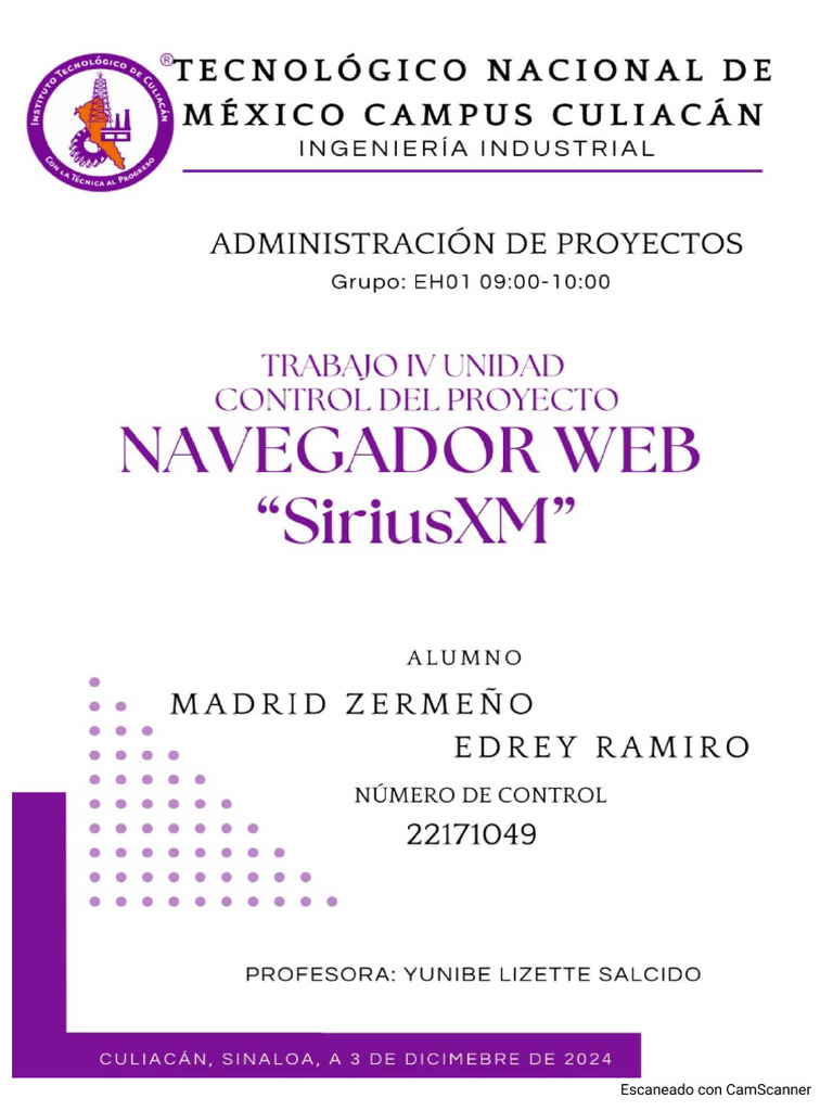 Control Del Proyecto-Admon-de-Proyectos | PDF | Tecnologías de la información | Ingeniería de ...