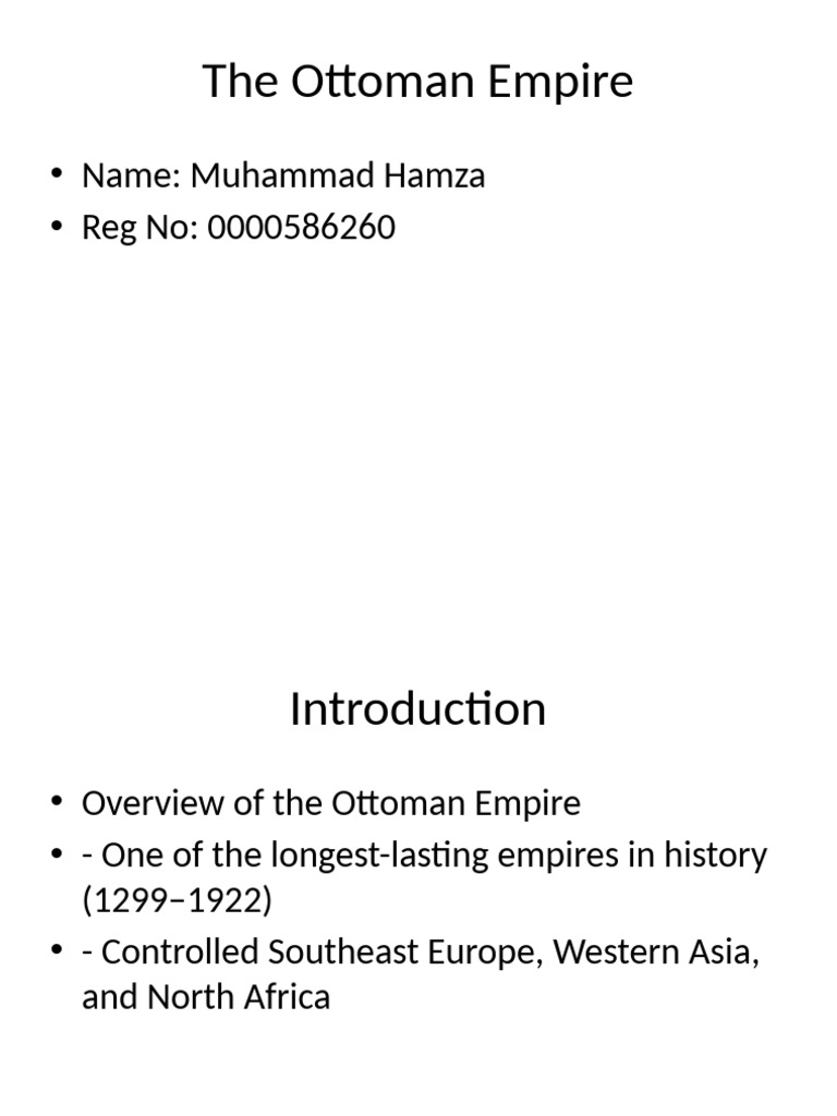 Ottoman Empire Presentation Muhammad Hamza | PDF