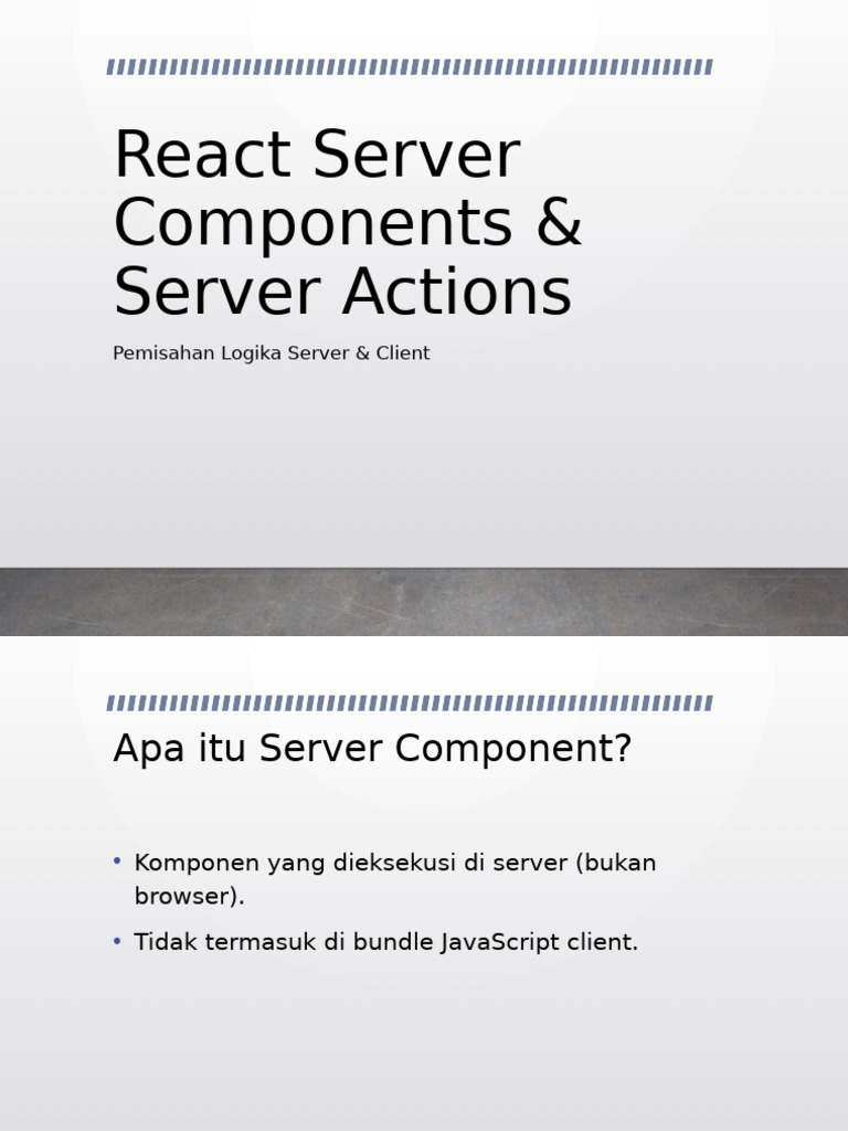Komponen Server dan Aksi di React | PDF