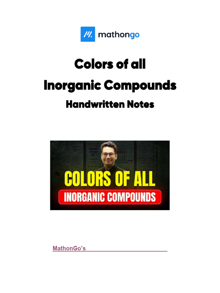 Colors of Inorganic Compounds | PDF