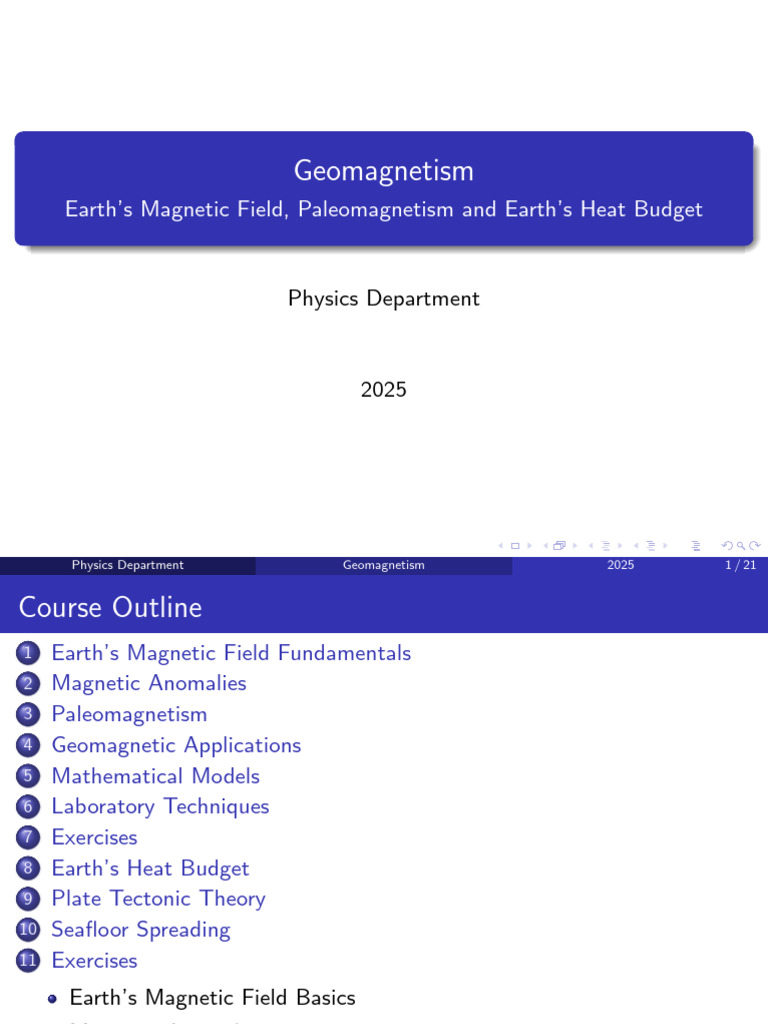 200level Geophysics wk5 6 | PDF | Earth's Magnetic Field | Plate Tectonics