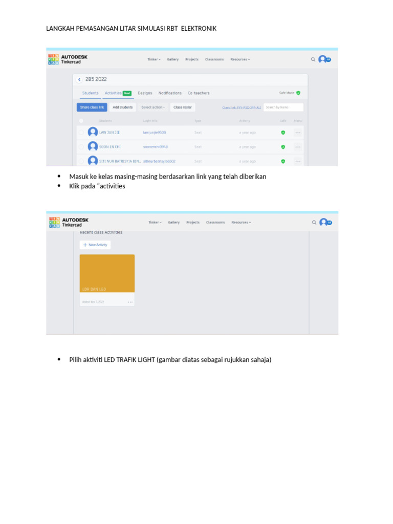 Langkah Simulasi RBT Elektronik Tingkatan 2 | PDF