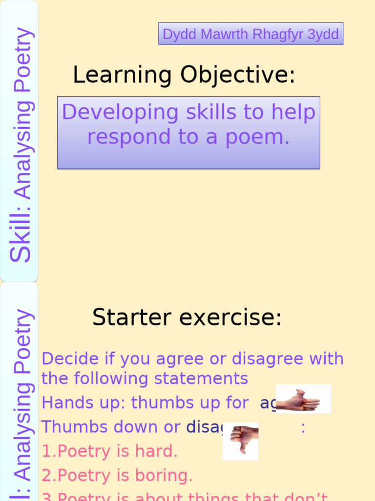 Year 7 - Poetry SOW LPs | PDF | Poetry