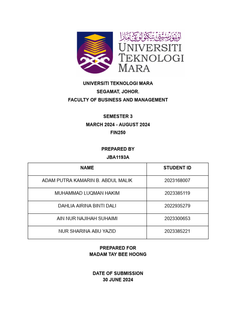 Fin250 Assignment 2 BNM Monetary Notes | PDF | Hedge (Finance ...