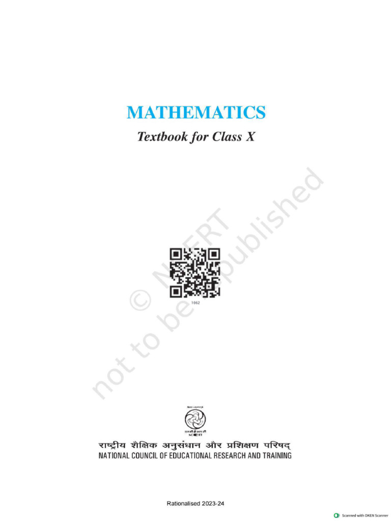 NCERT 10th New Maths Textbook CBSE 2024 25 Min | PDF