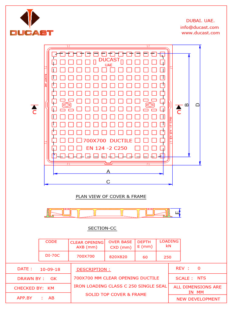 700x700mm Single Seal Solid Top Cover & Frame... - Model | PDF