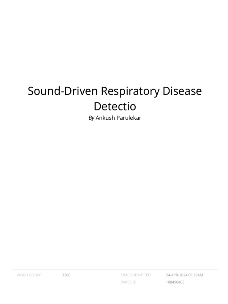 Sound Driven Respiratory Disease Detectio | PDF