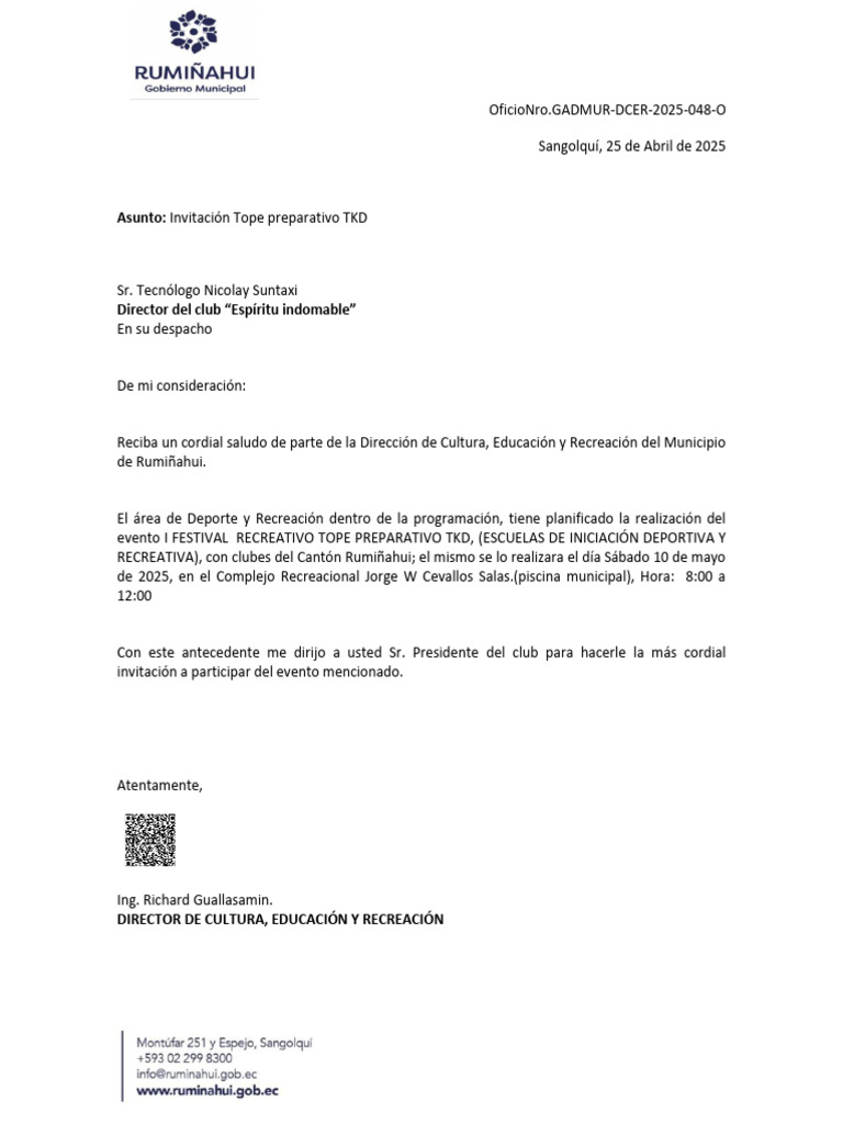 Invitación al I Festival Tope TKD 2025 | PDF