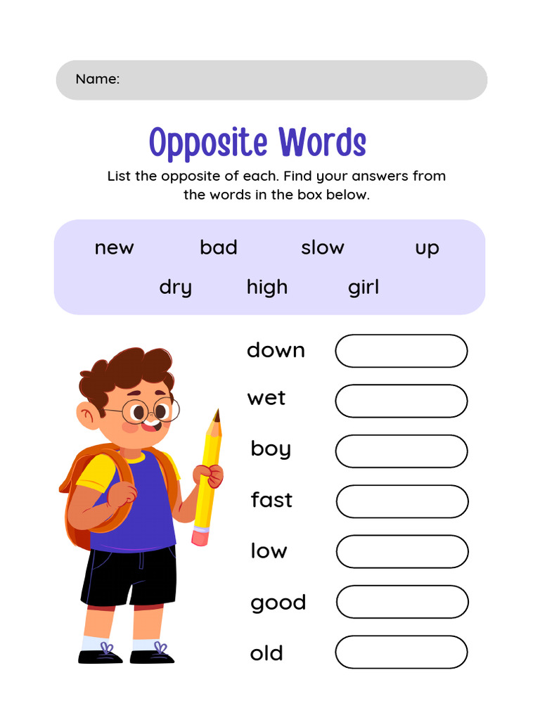 Colorful Fun Opposite Words English Worksheet - 20250304 - 152704 ...