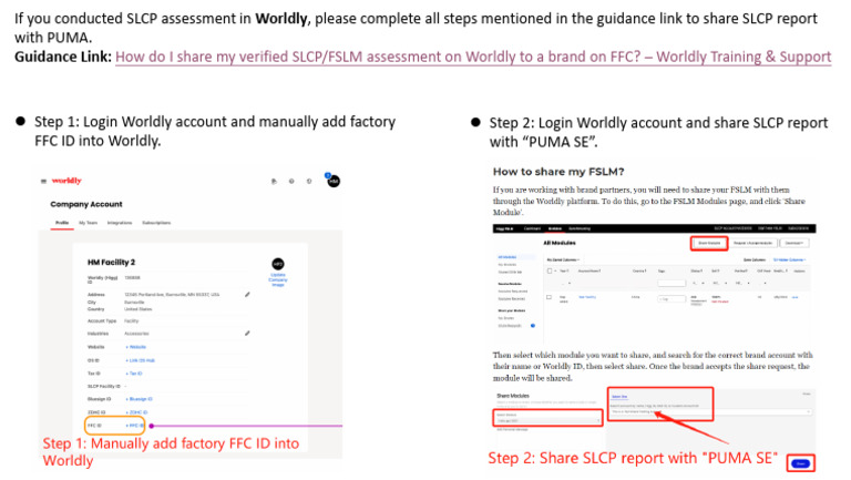 Guidance To Share SLCP Report To PUMA 2024 | PDF