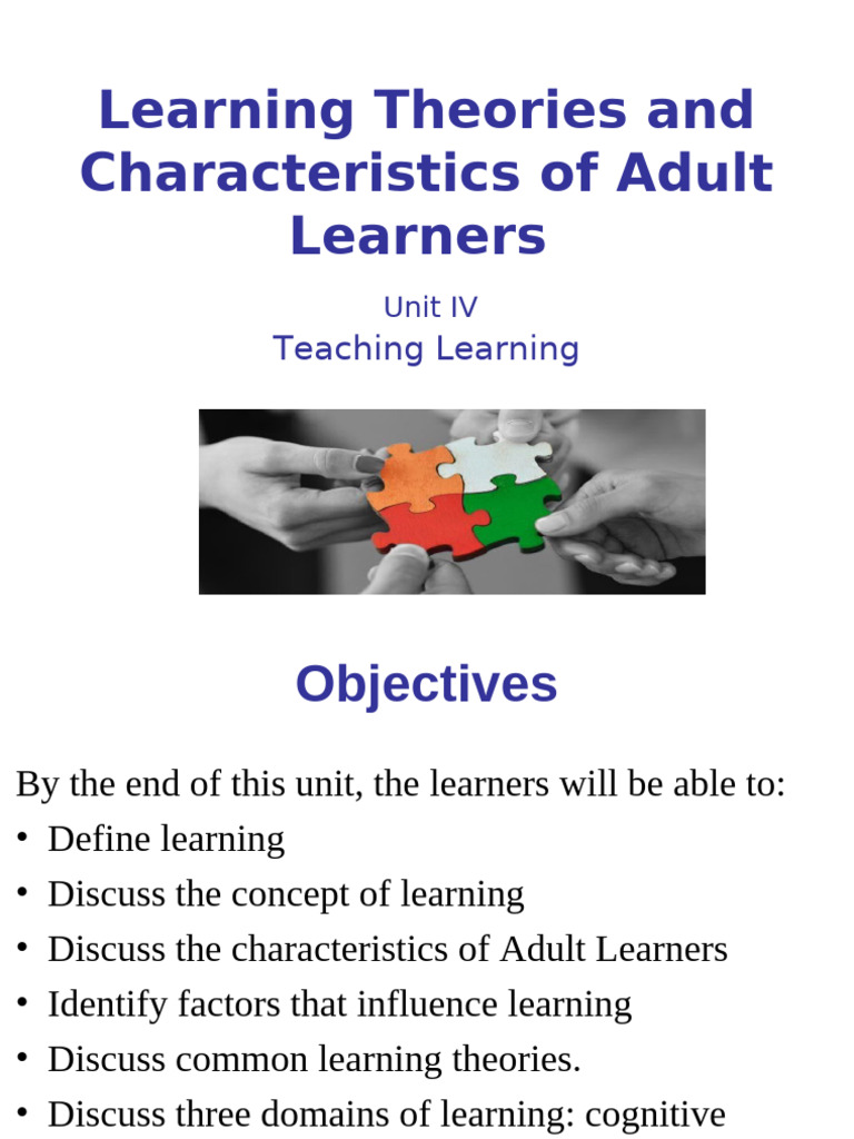 Learning Theories and Adult Lear Unit IV | PDF | Classical Conditioning | Learning