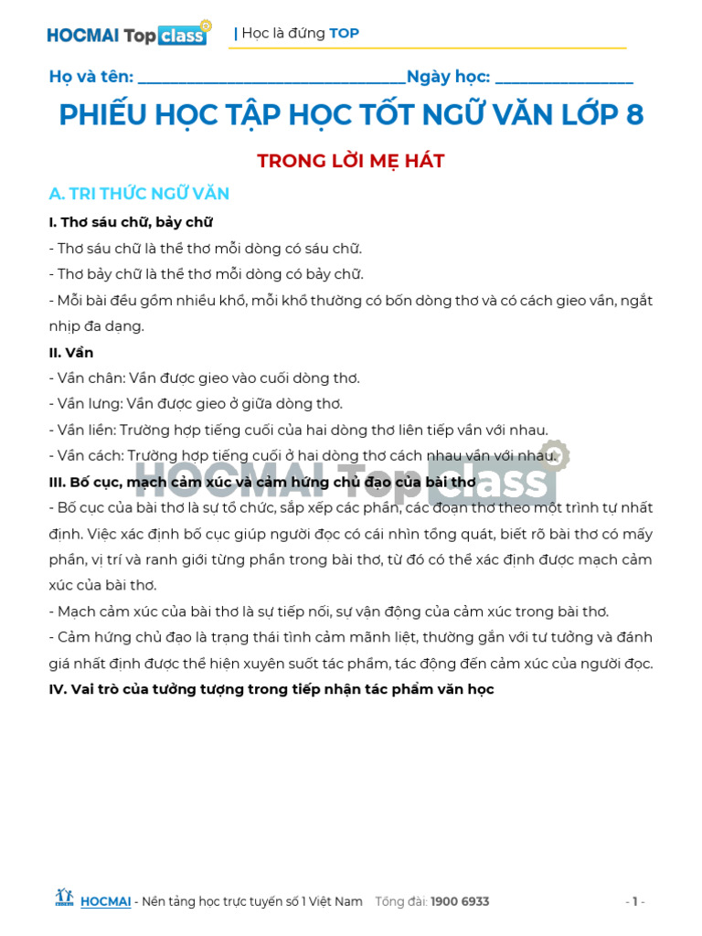 Văn 8 - HDG - 01 - CTST | PDF