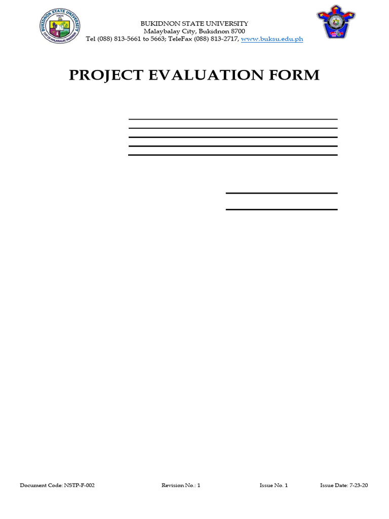 NSTP Project Evaluation Form | PDF