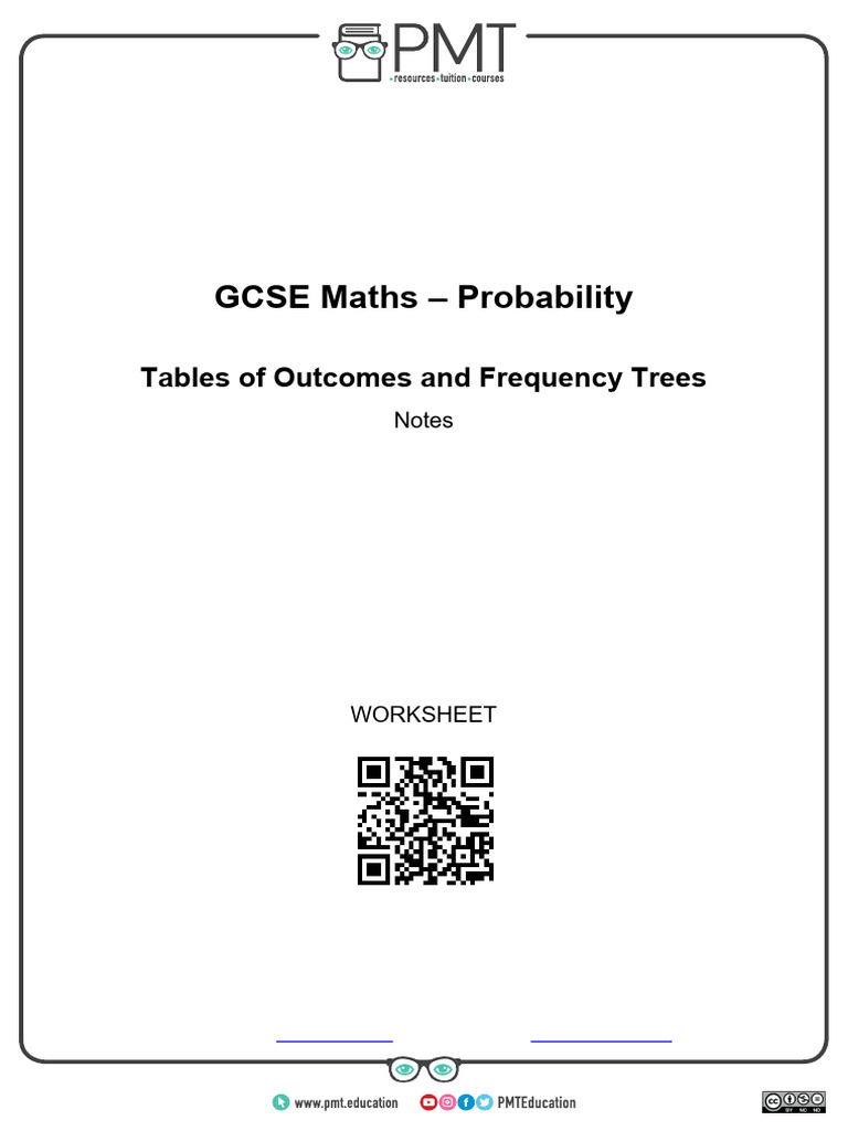 A. Tables of Outcomes and Frequency Trees | PDF | Probability