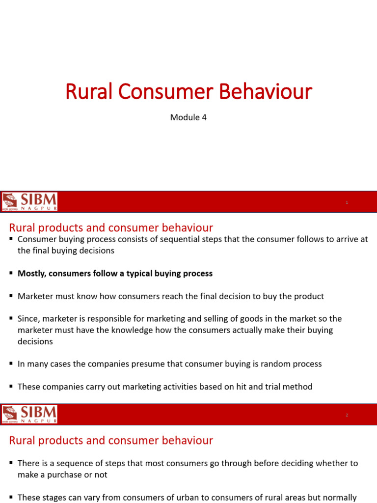 Rural Consumer Behaviour | PDF | Consumer Behaviour | Behavior