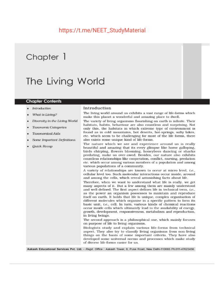 Aakash Botany Study Package 1 | PDF