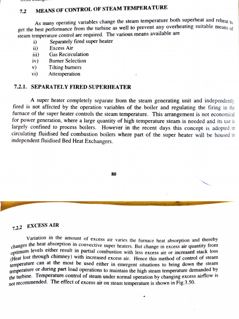 Stean Temperature Control Methods | PDF | Boiler | Steam