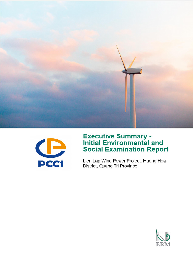 Lien Lap Wind Project IESE Executive Summary | PDF | Water Quality | Soil