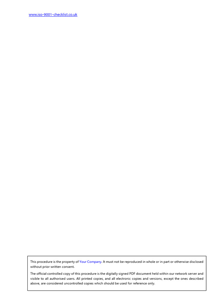Control of Documented Information Procedure Sample | PDF | Quality ...