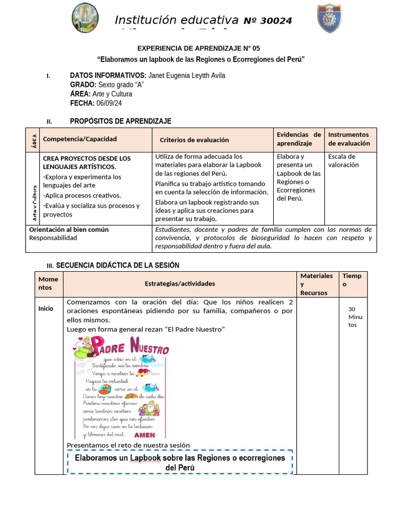 Un Lapbook de Las Regiones | PDF | Evaluación | Aprendizaje