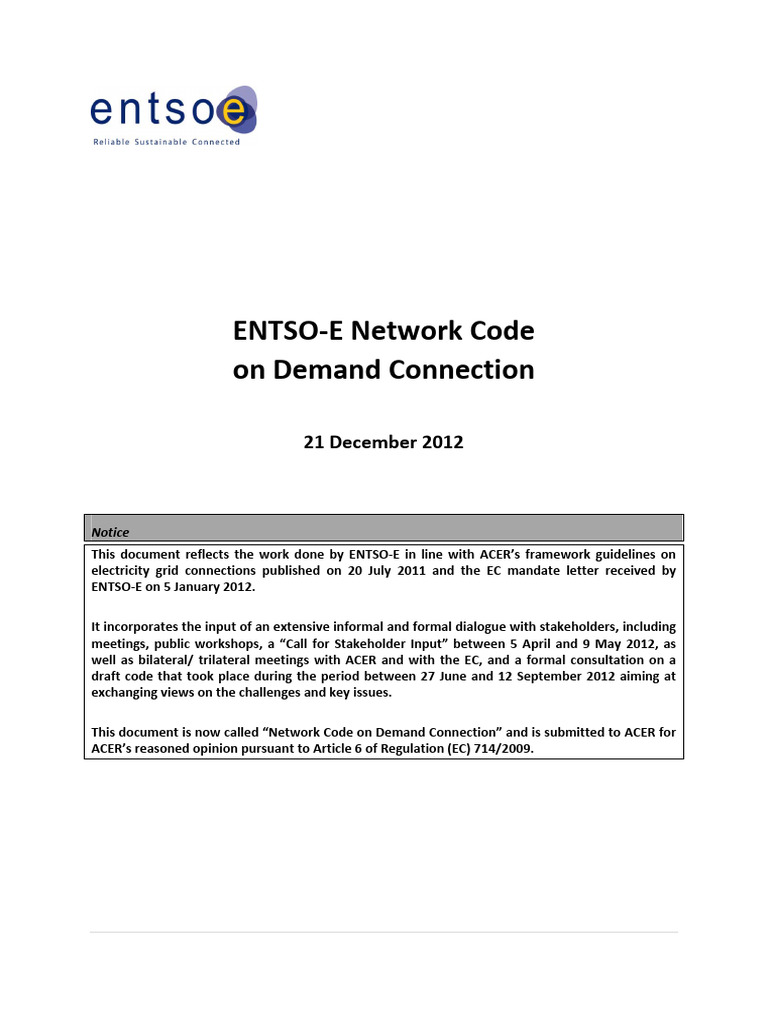 Final Network Code On Demand Connection | PDF | Electric Power ...