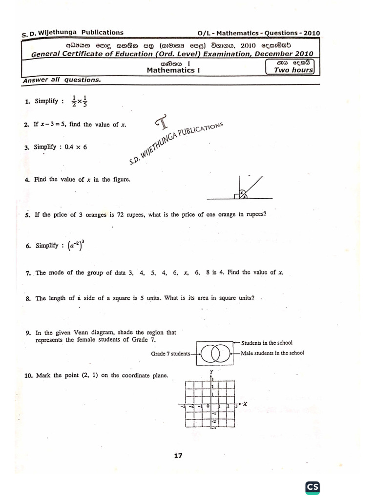 2010 Ol - Mathematics | PDF