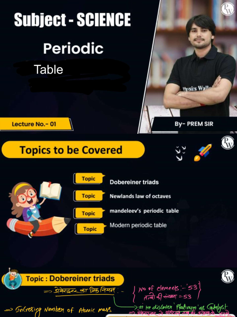 Periodic Table 01 - Class Notes | PDF