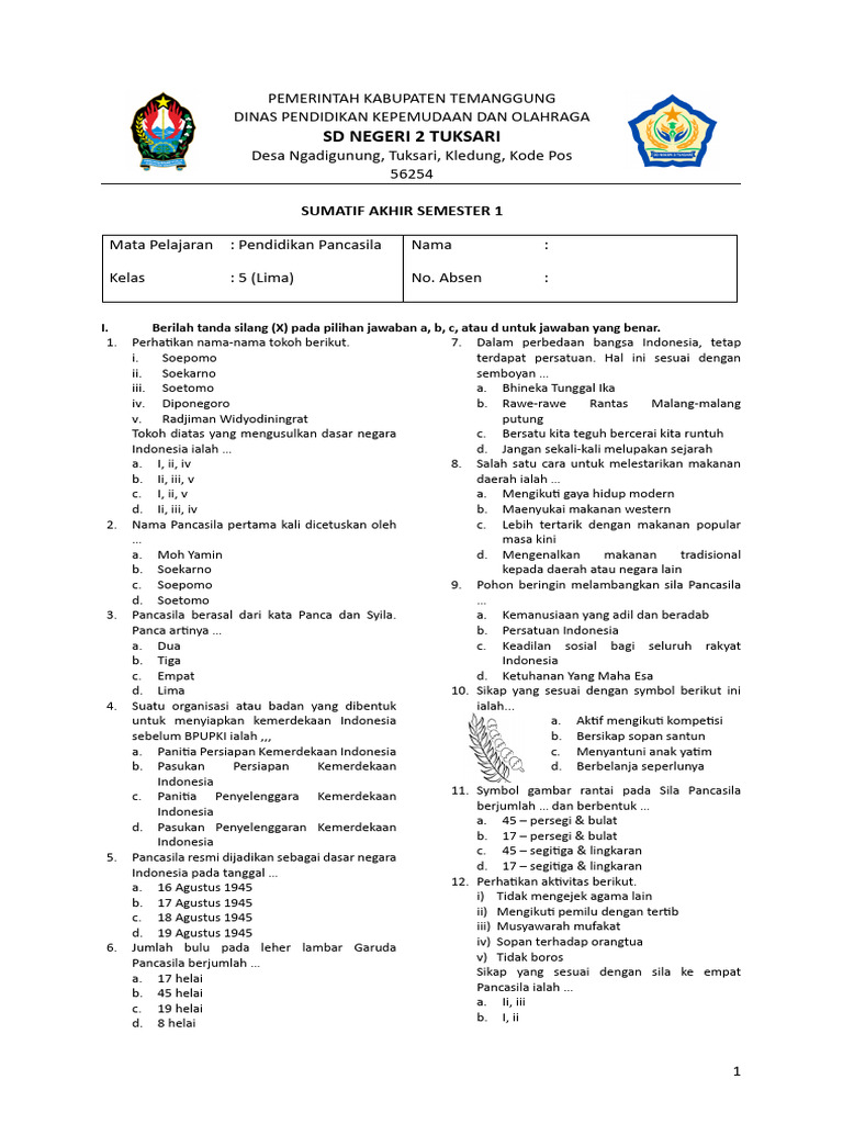 SAS 1 Pend Pancasila | PDF