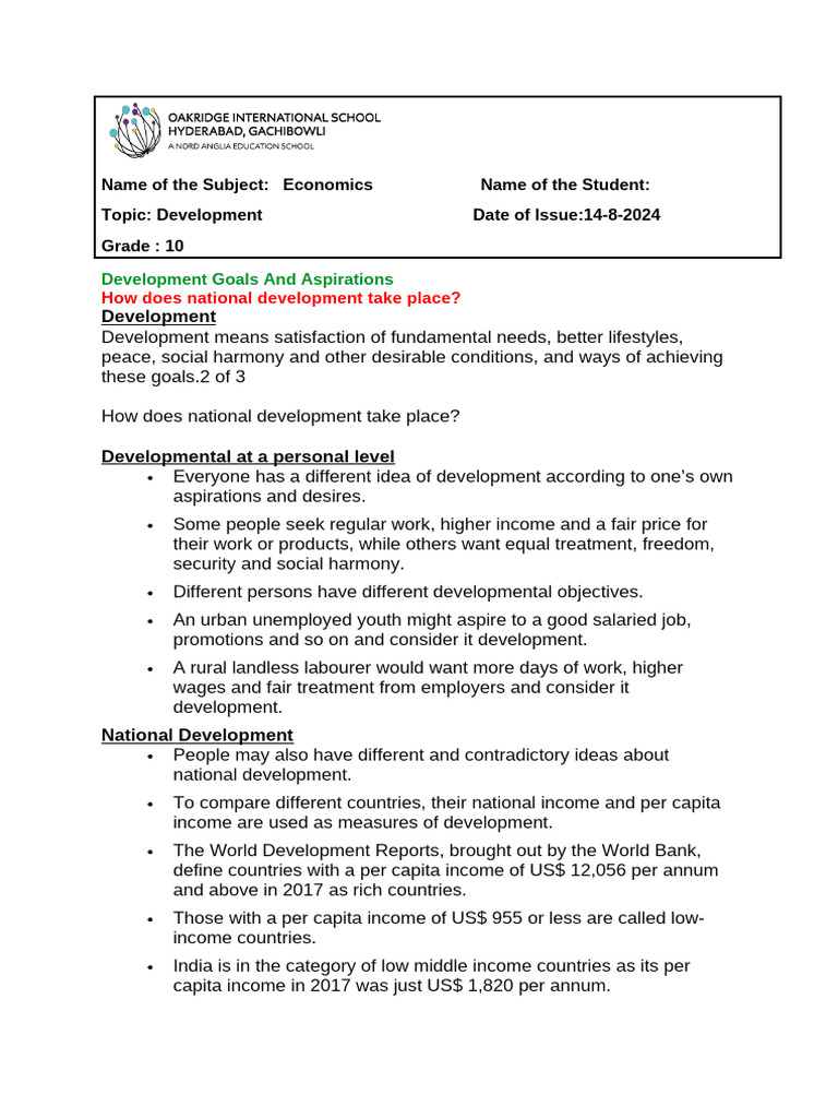 Ois G 10 Cbse Development Notes | PDF | Body Mass Index | Sustainability
