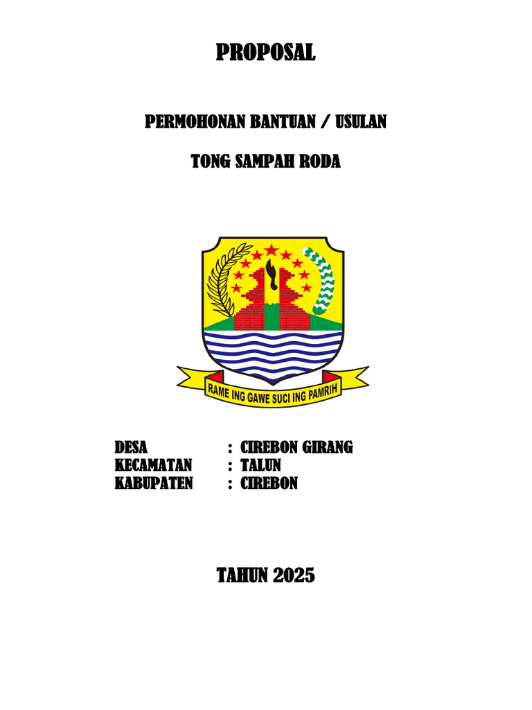 Proposal Pengajuan Bantuan Roda Sampah | PDF