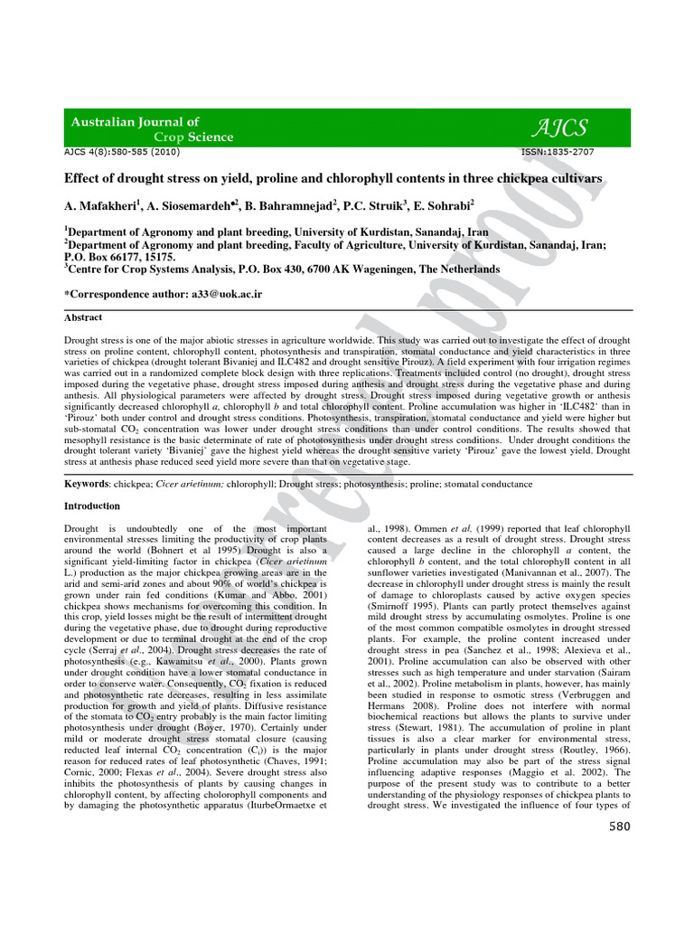 Australian Jof Crop Science | PDF | Stoma | Photosynthesis