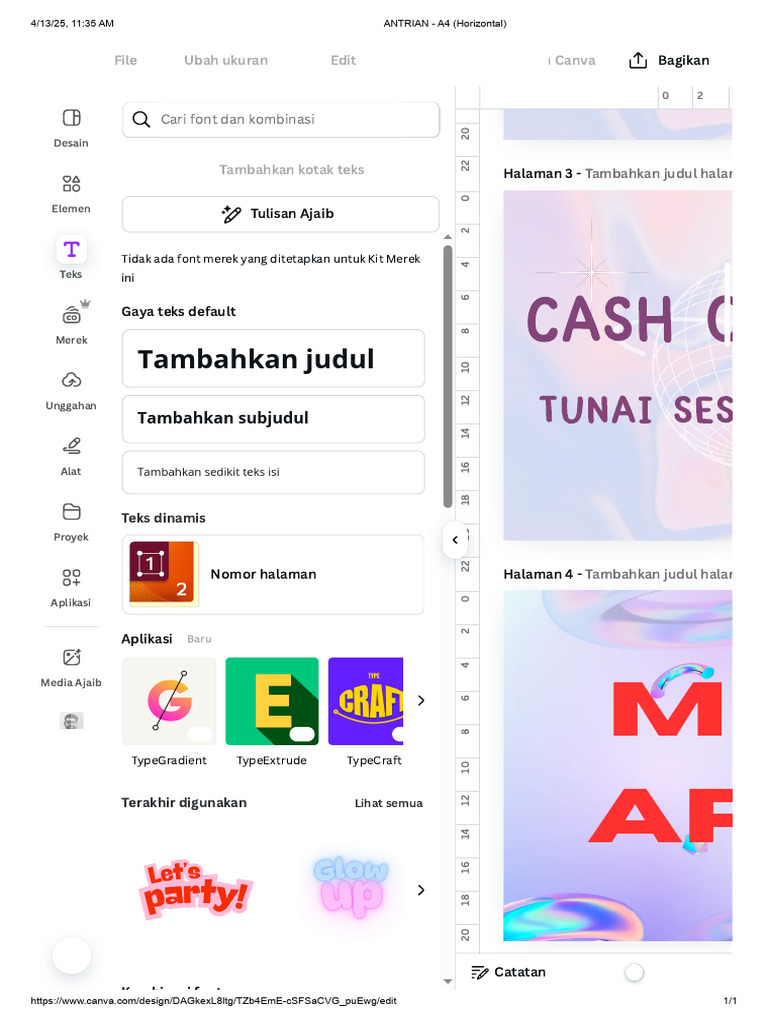 ANTRIAN - A4 (Horizontal) | PDF