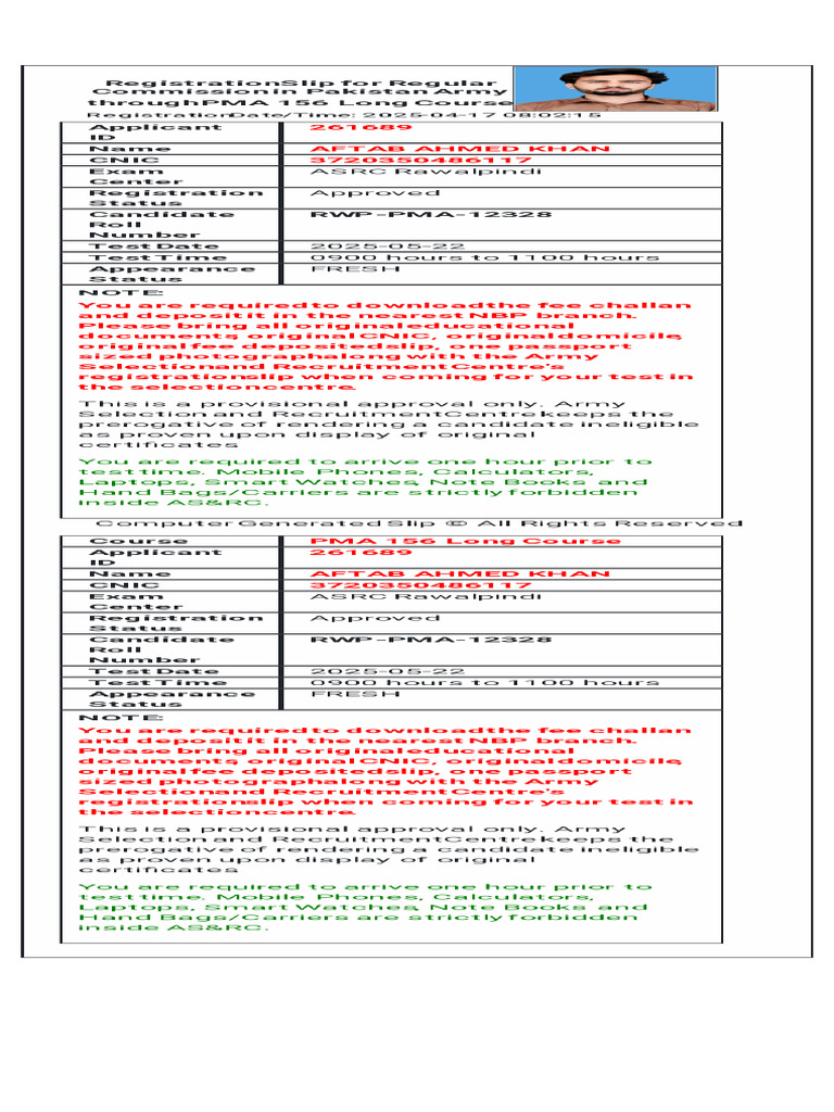 Registration Slip | PDF