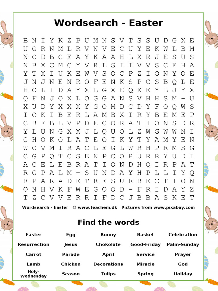 Wordsearch Easter 146458 | PDF