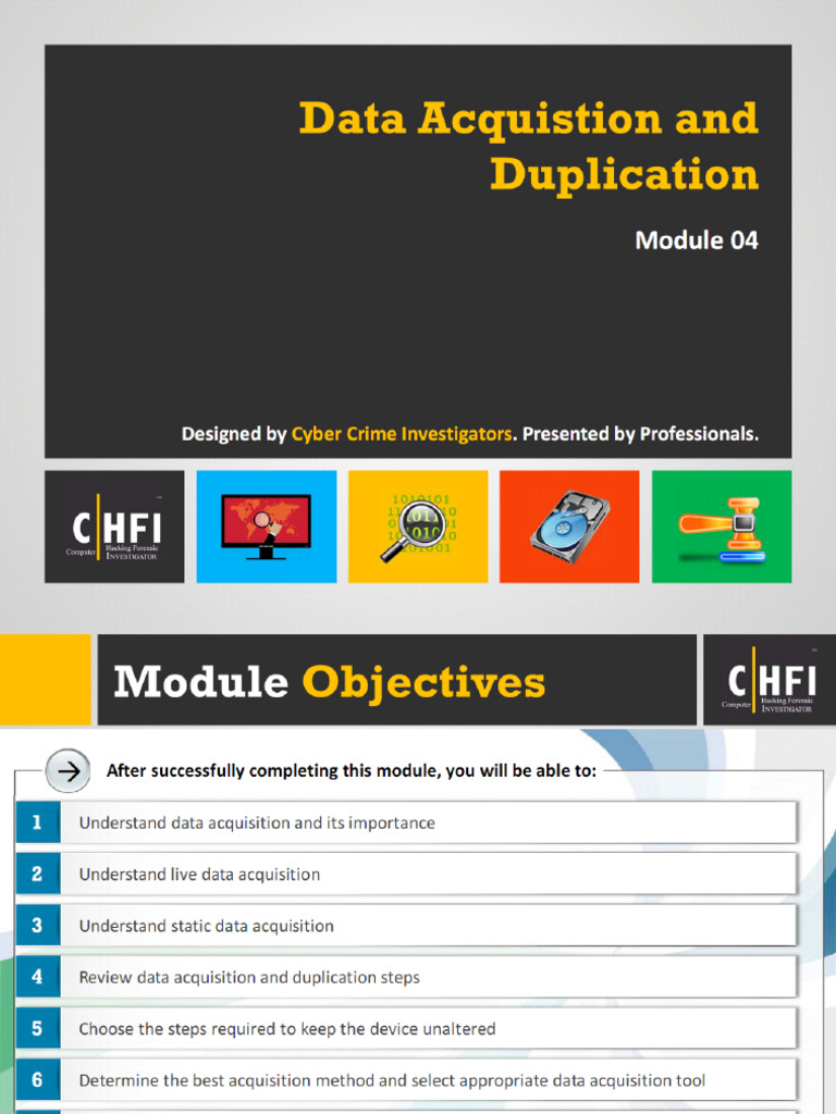 CHFIv9 Module 04 Data Acquisition and Duplication | PDF
