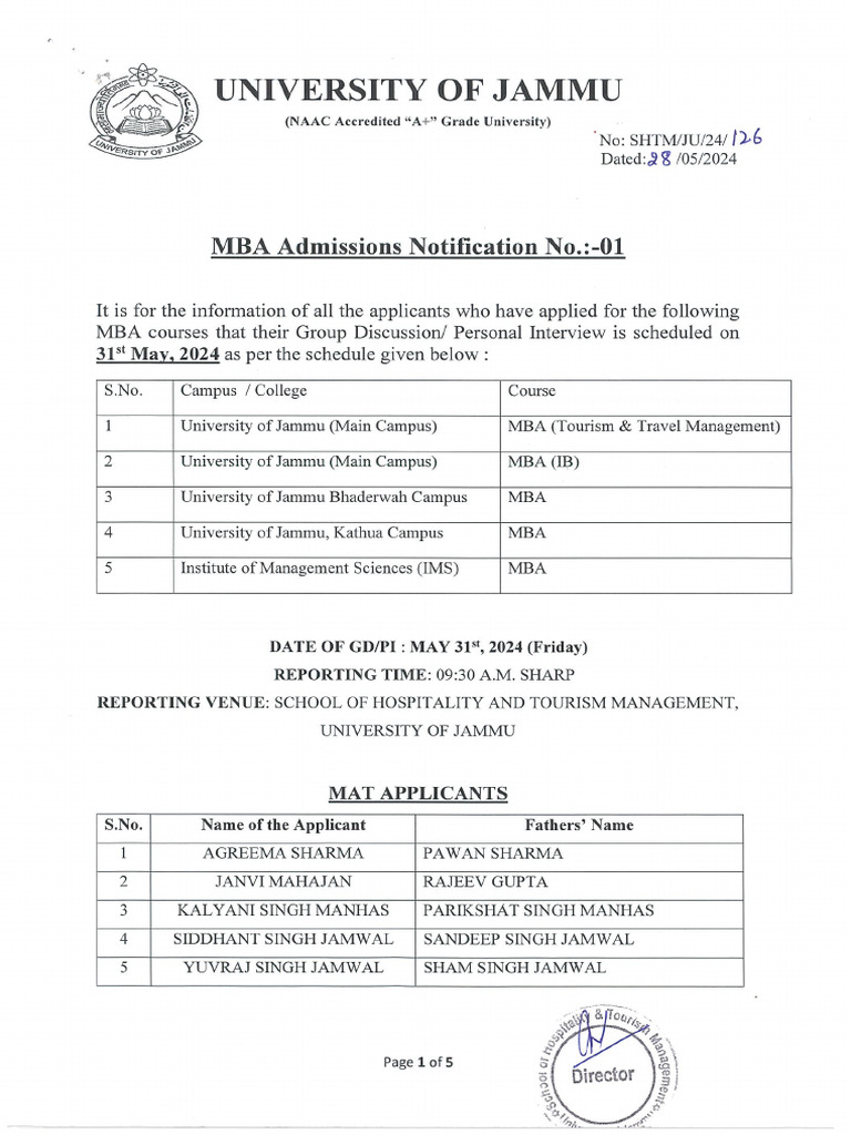 MBA Admissions Notification 01 (1) - 0 | PDF