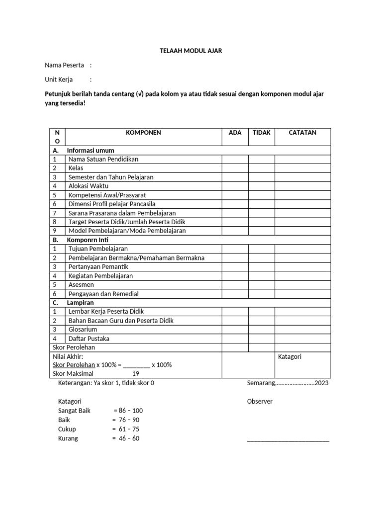 Telaah Modul Ajar | PDF